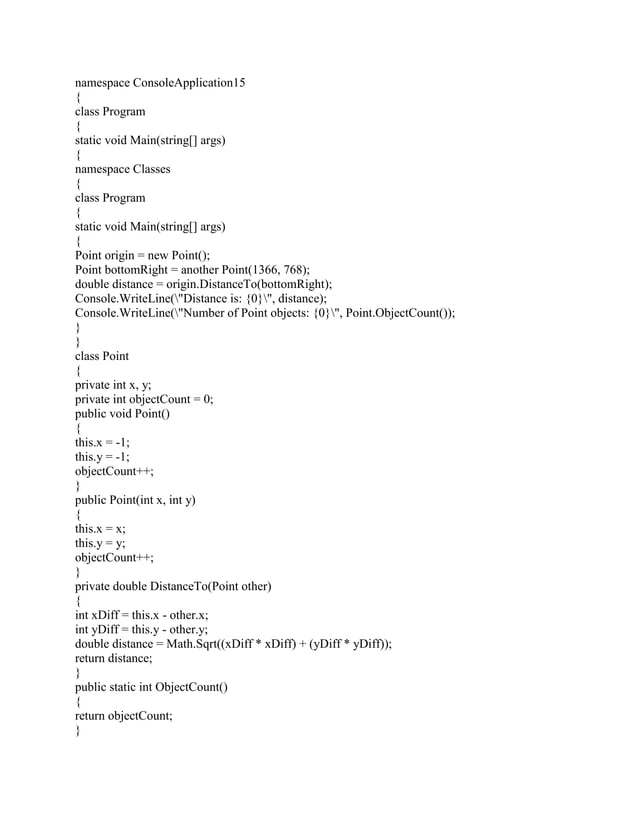 namespace ConsoleApplication15 { class Program { static void Main(stri.docx | Programming ...