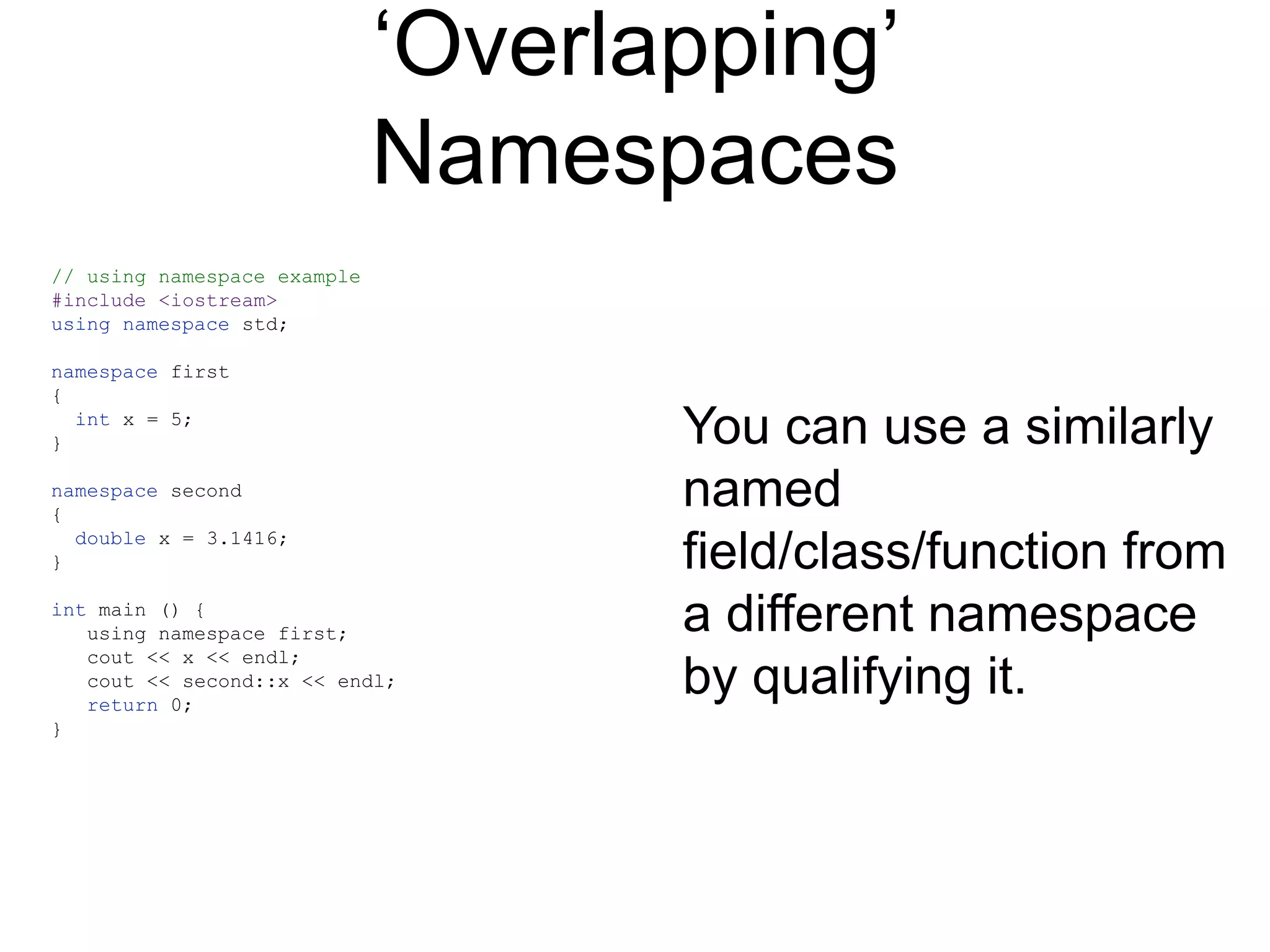 Namespaces | PPT