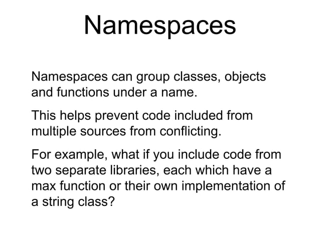 Namespaces | PPT