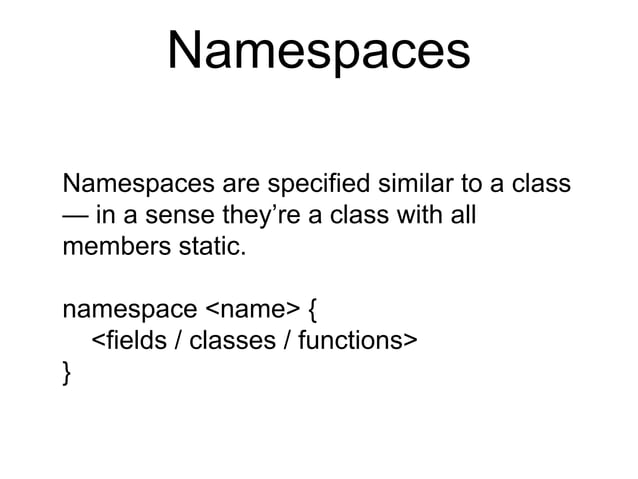 Namespaces | PPT