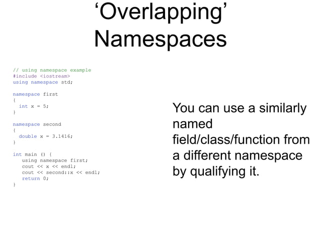 Namespaces | PPT
