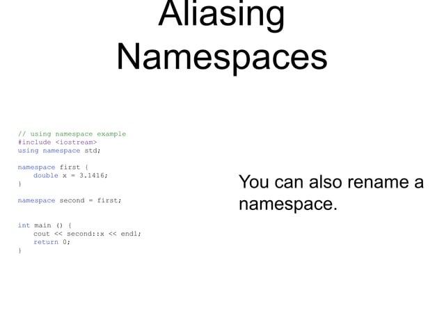 Namespaces | PPT