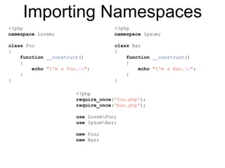 Namespaces and Autoloading | PPTX