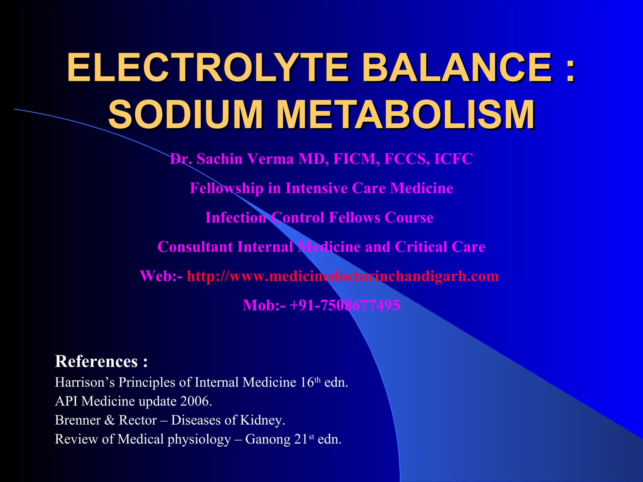 Sodium metabolism | PPT