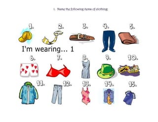 Name the following items of clothing | DOCX