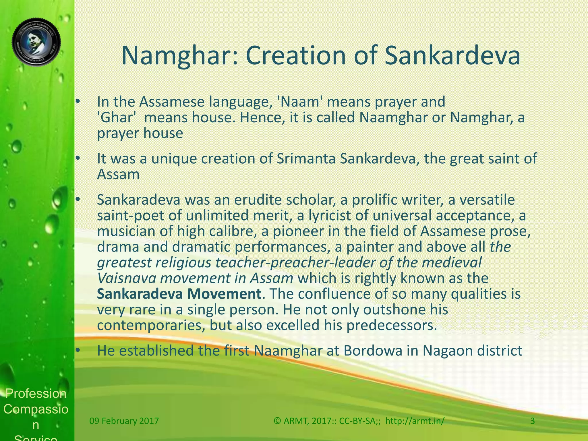 Namghar - A community meeting place | PPTX