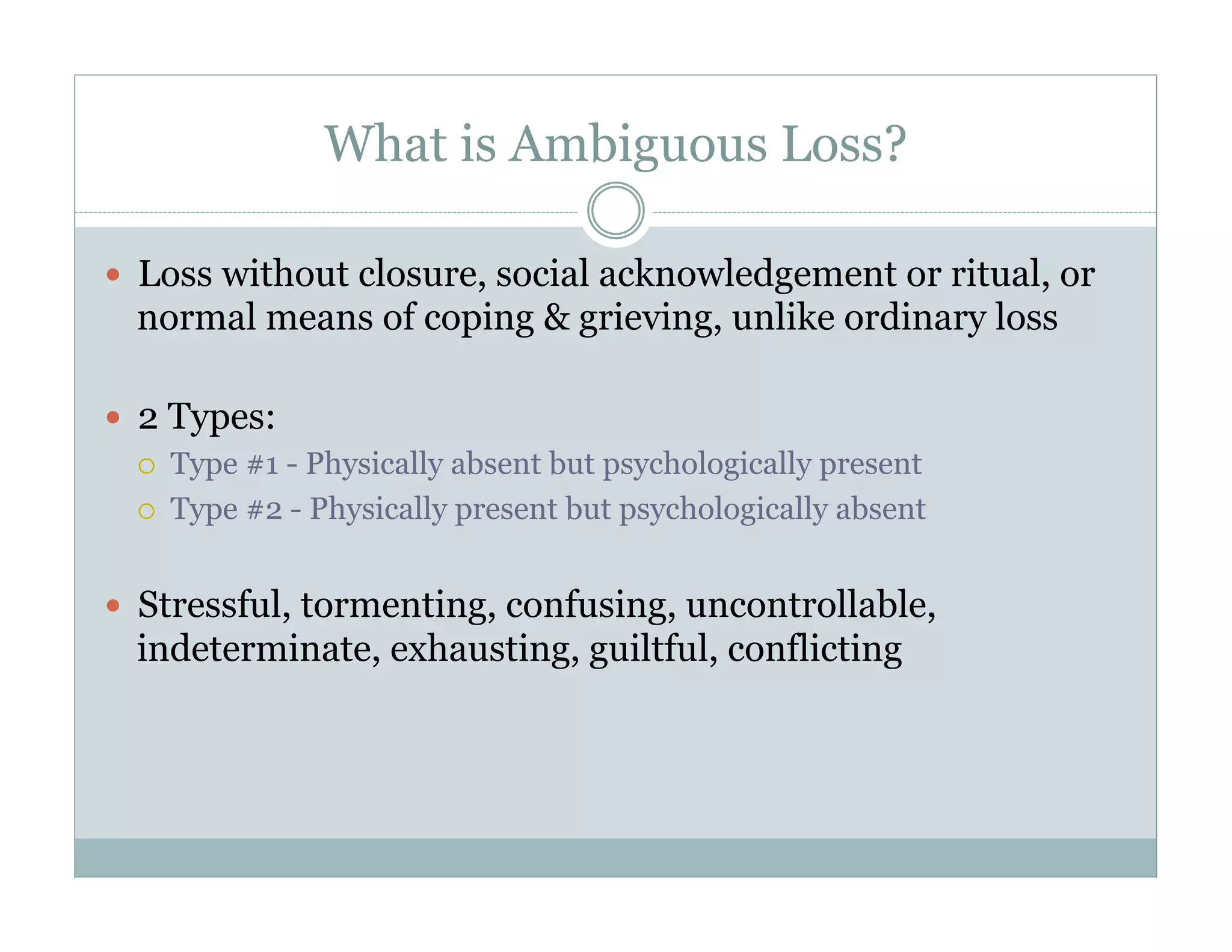 NAMI Ambiguous Loss Talk Deck | PPT