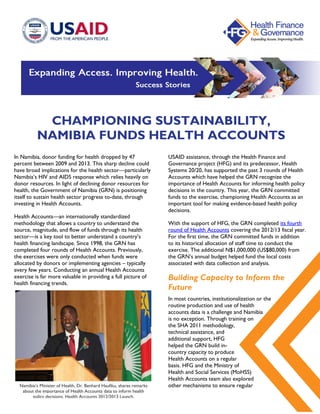 Championing Sustainability, Namibia Funds Health Accounts | PDF