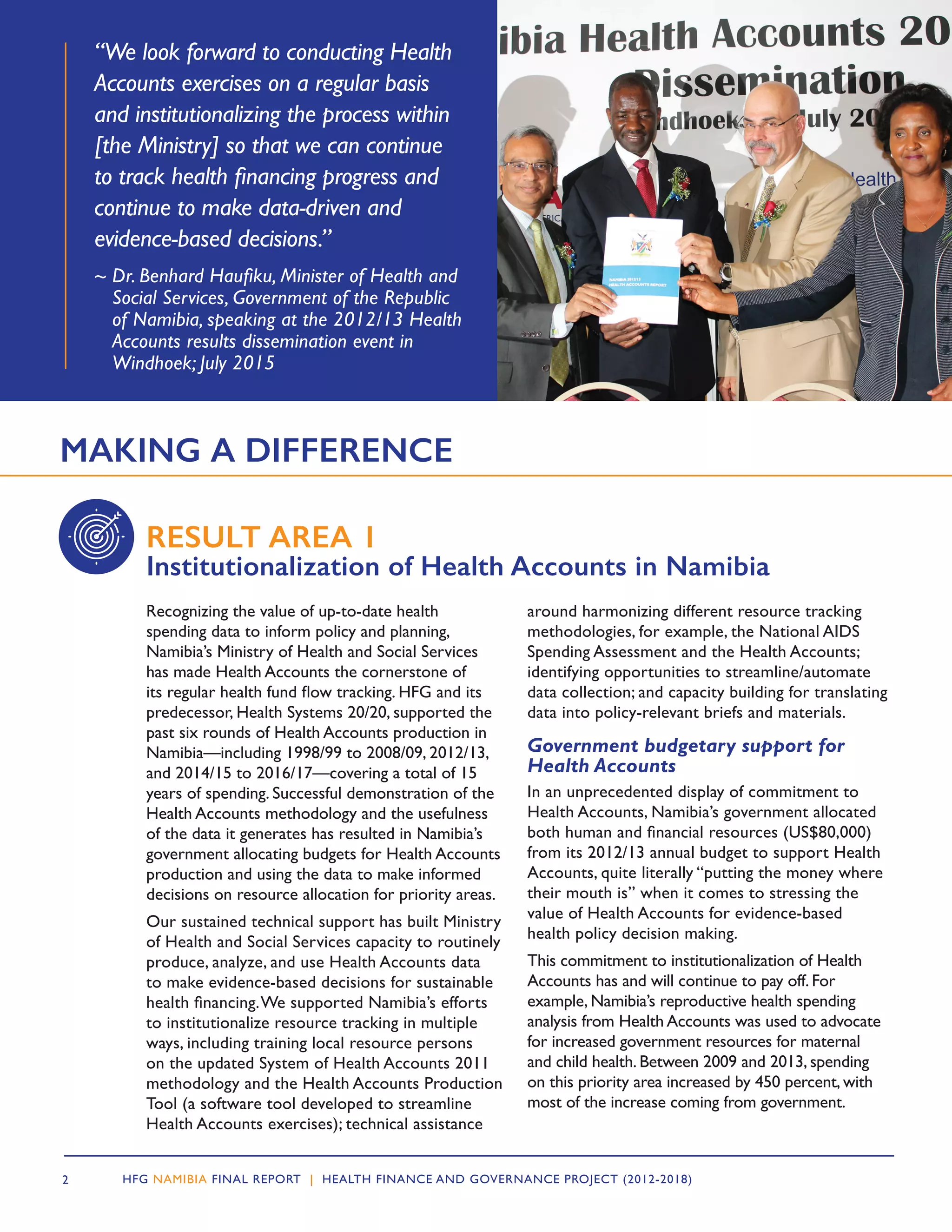 HFG Namibia Final Country Report | PDF