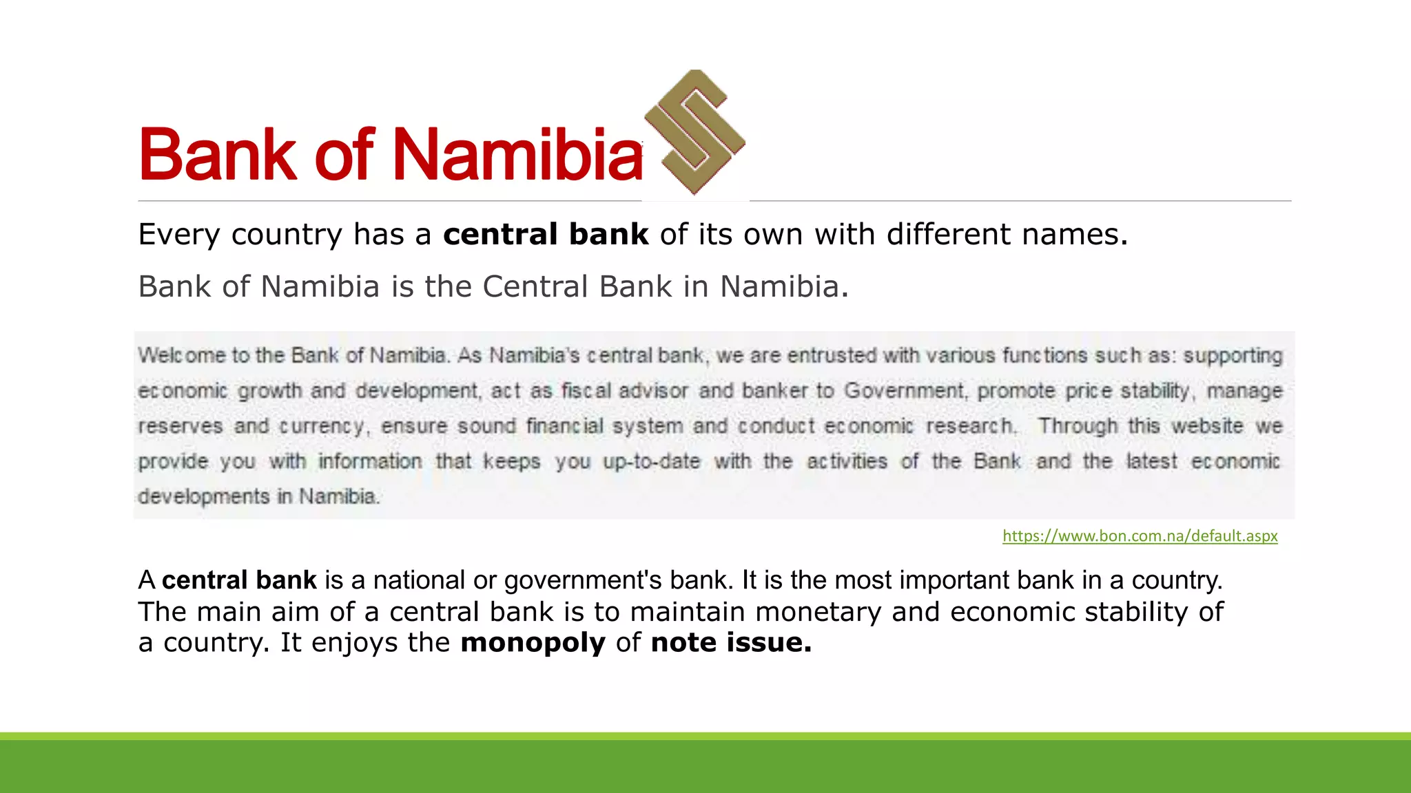 Namibian banking system | PPTX