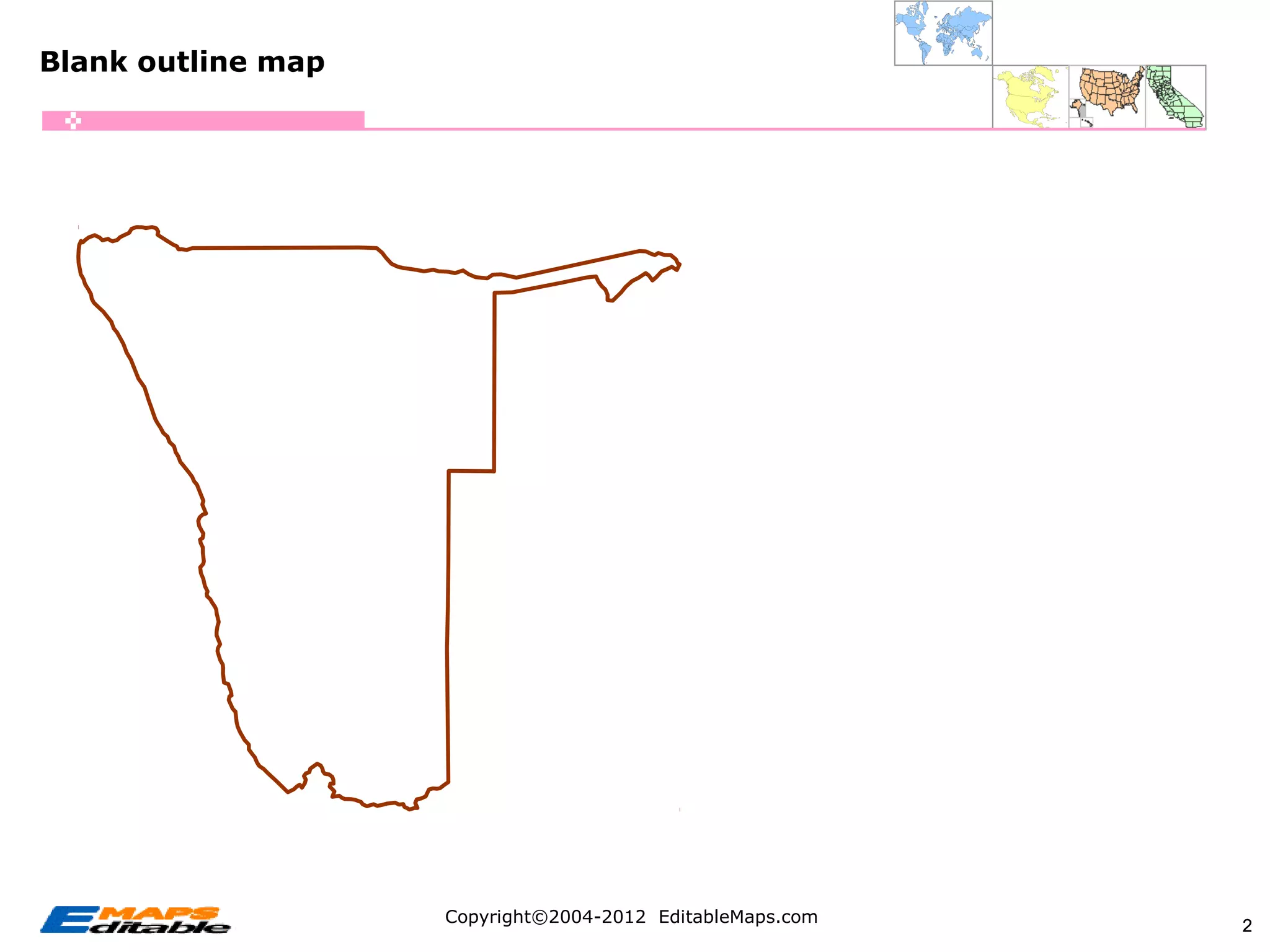 Namibia map, Namibia outline map, Namibia editable map, Namibia ...
