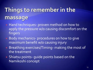 NAMIKOSHI SHIATSU | PPTX