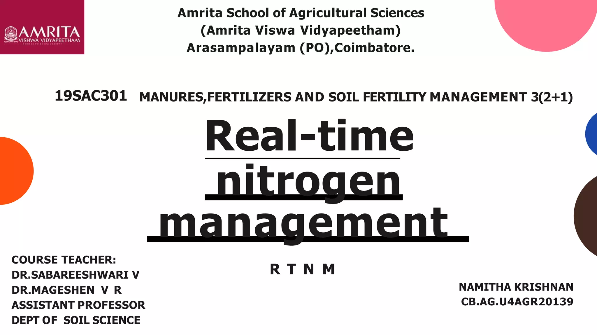 RTNM-Real Time Nitrogen Management | PPTX