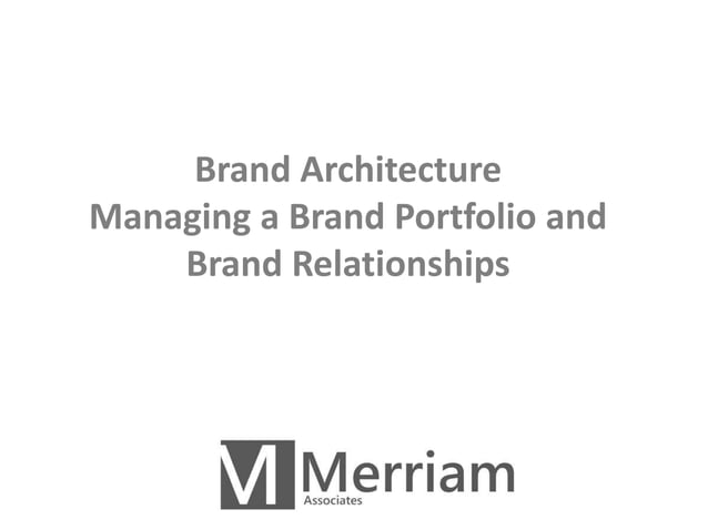Branch Architecture and Brand Portfolio Management and Structure | PPT