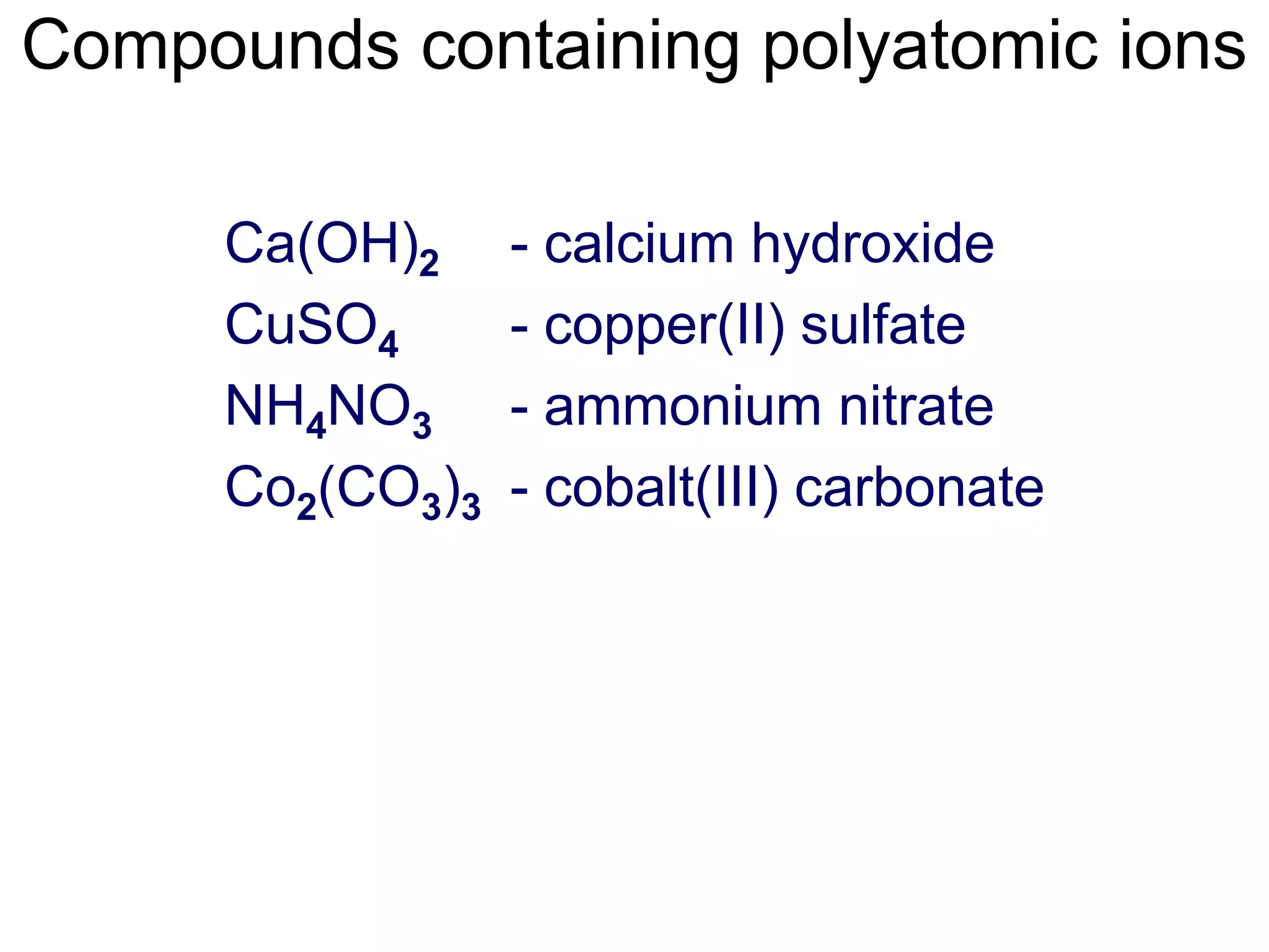 Naming ionic-covalent Chemicals | PPT