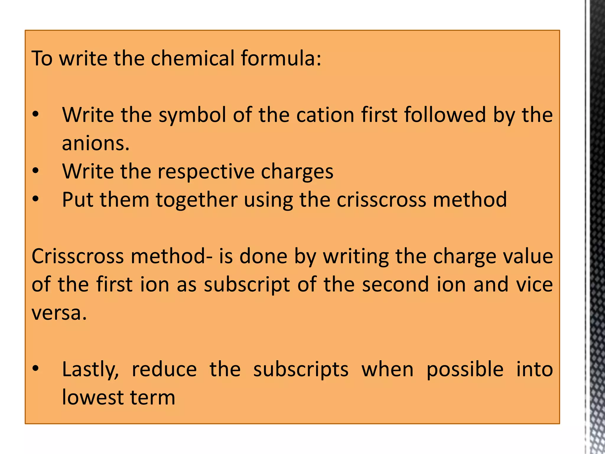 Naming and Writing Chemical Formula | PPTX