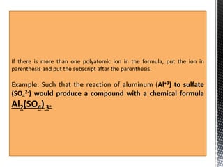 Naming and Writing Chemical Formula | PPTX