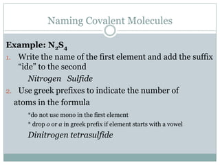 Naming and writing compounds and molecules | PPTX