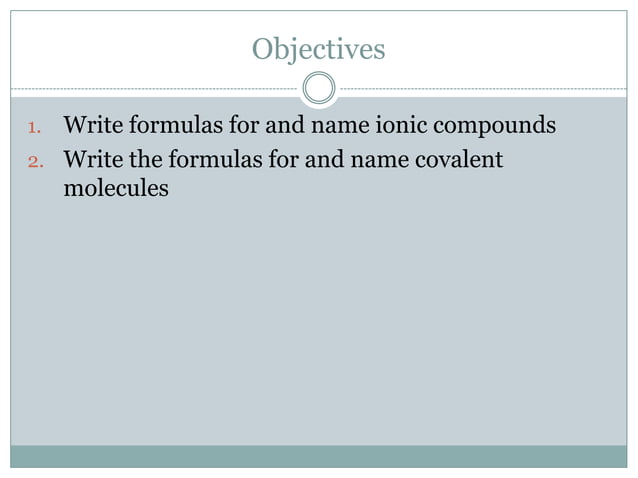 Naming and writing compounds and molecules | PPTX | Chemistry | Science