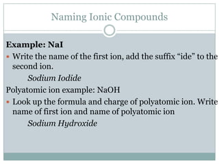 Naming and writing compounds and molecules | PPTX