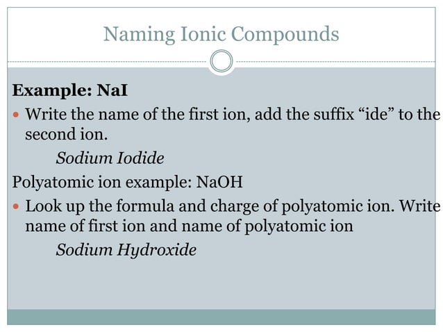 Naming and writing compounds and molecules | PPTX | Chemistry | Science