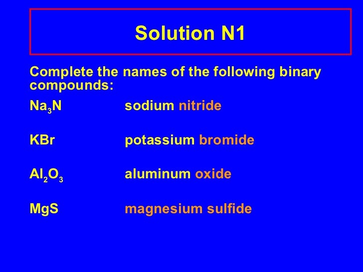 Naming Binary And Ternary Compounds Naming Binary And Ternary Compounds