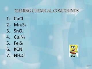 Naming chemical compounds | PPTX