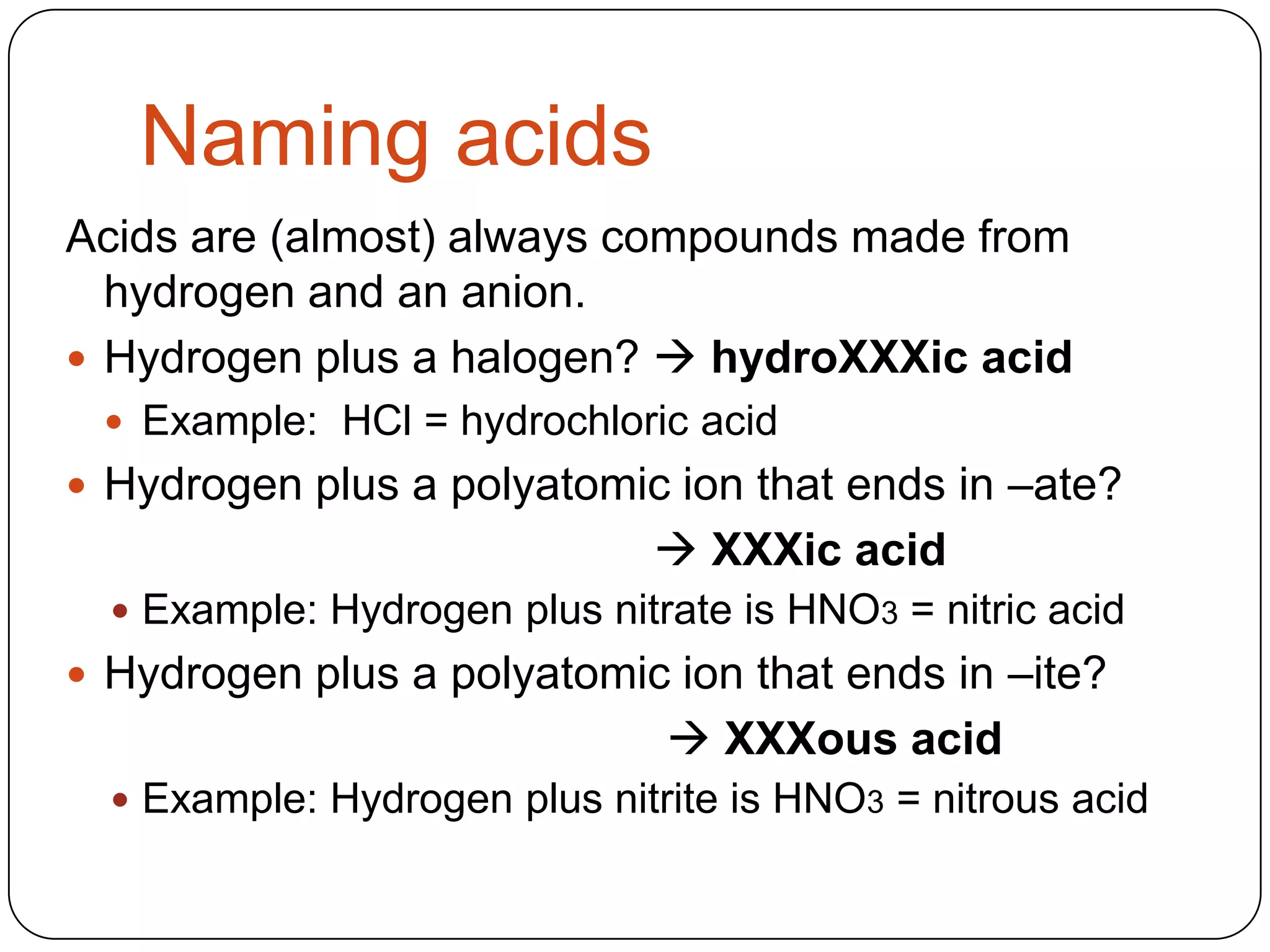 Naming covalent compounds and acids | PPTX