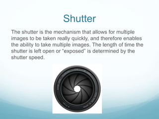 Naming different parts of a camera | PPTX