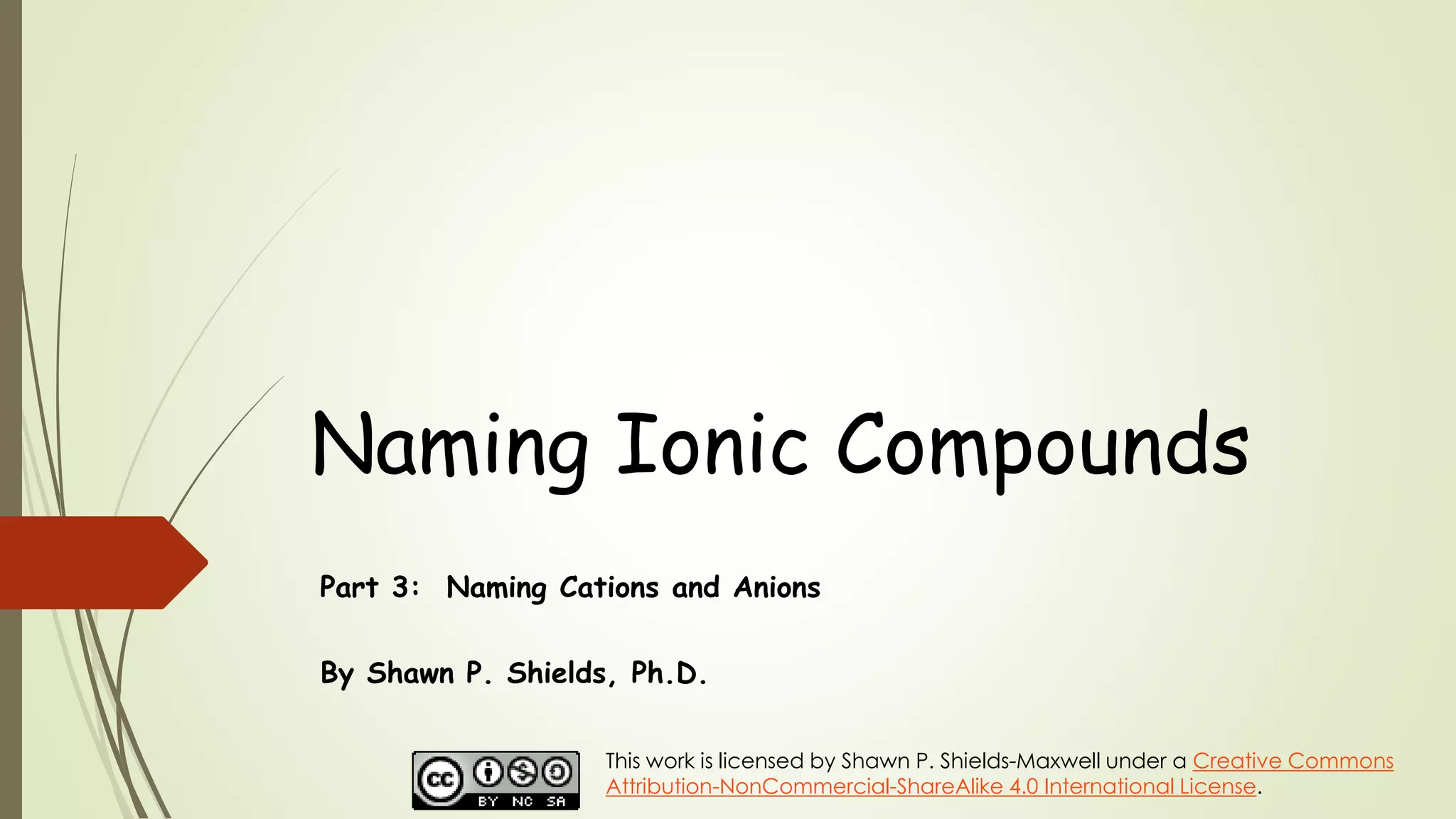 Naming ionic compounds cations anions | PPTX