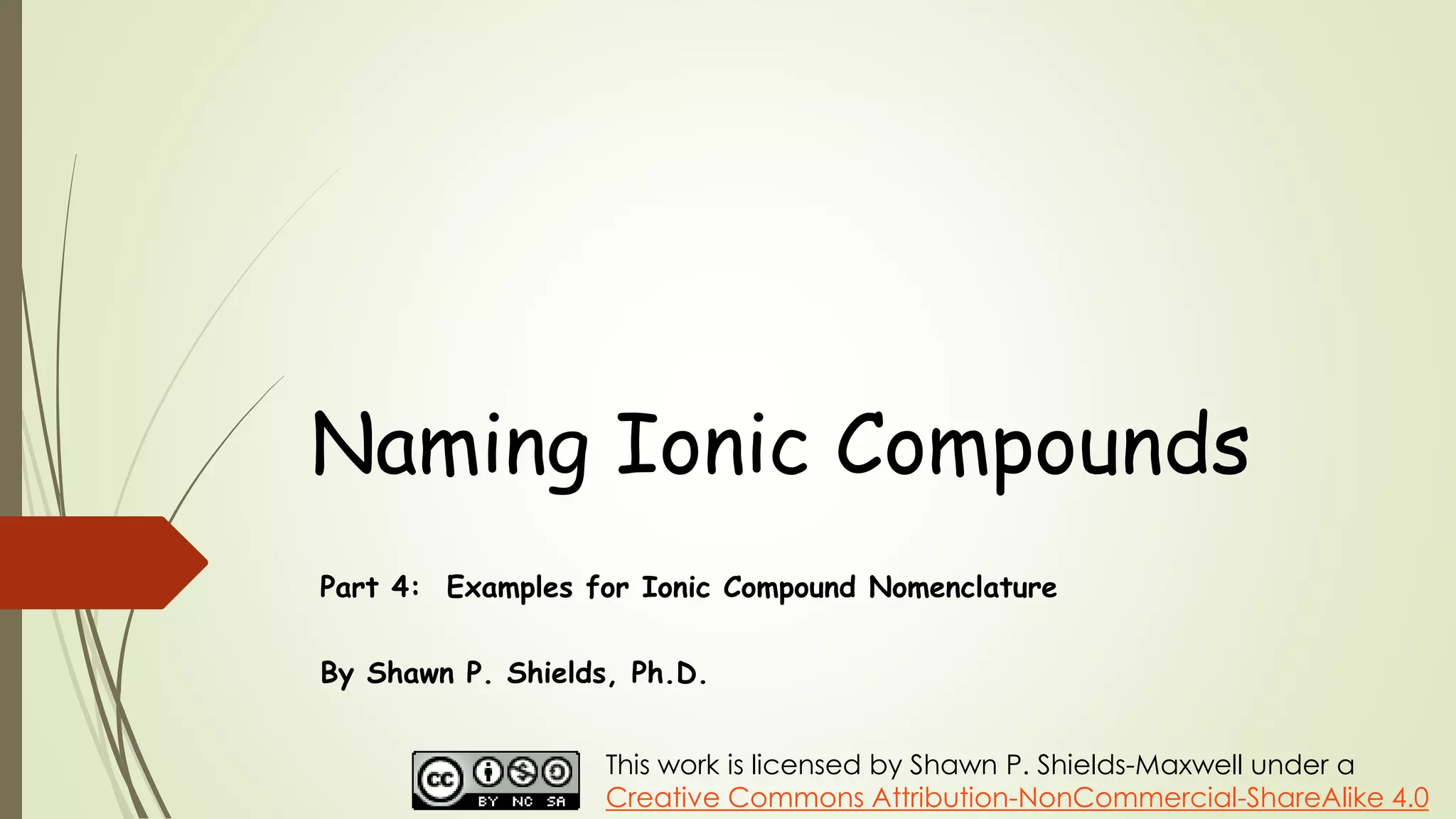 Naming ionic compounds examples | PPT