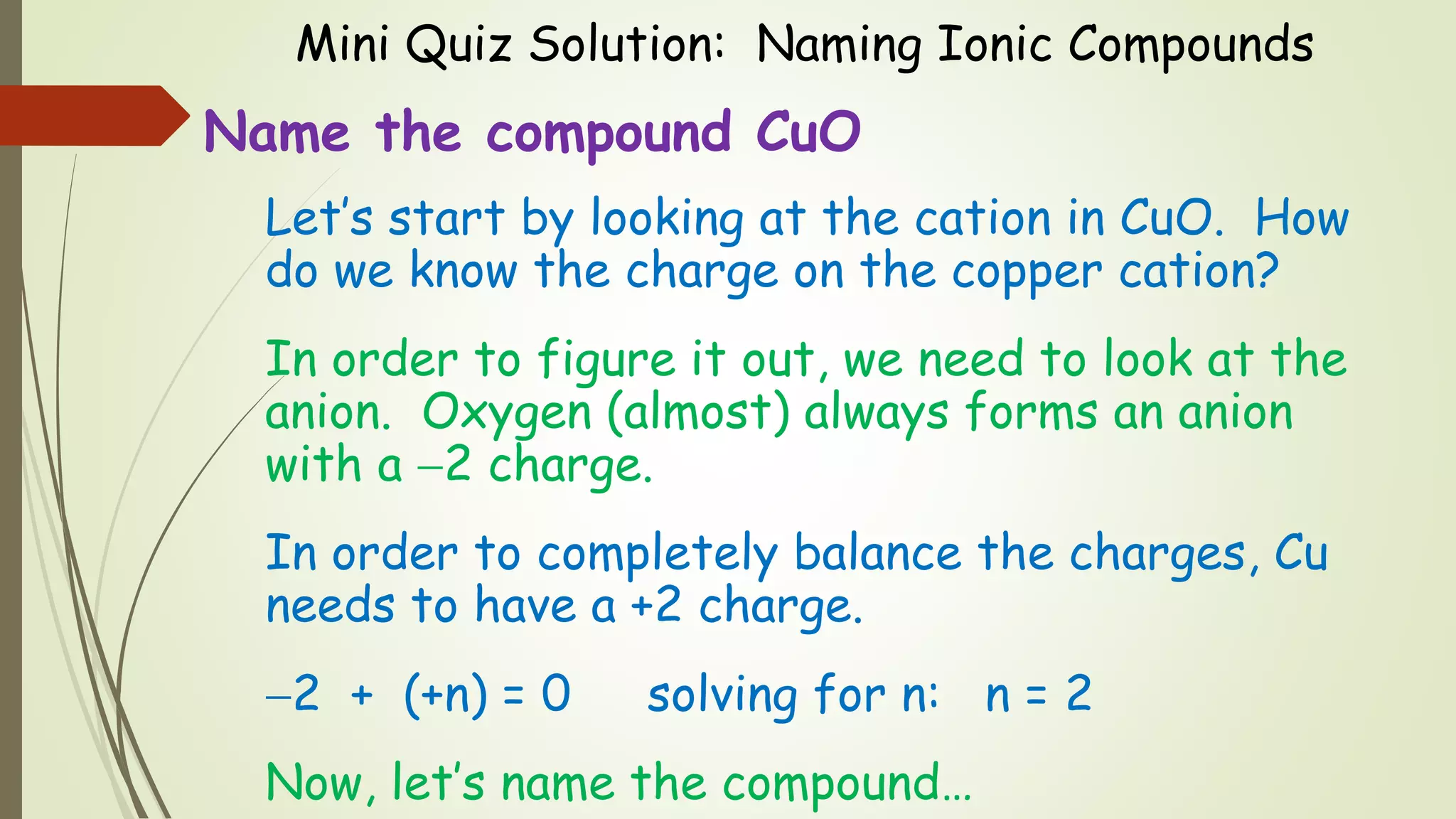 Naming ionic compounds examples | PPT