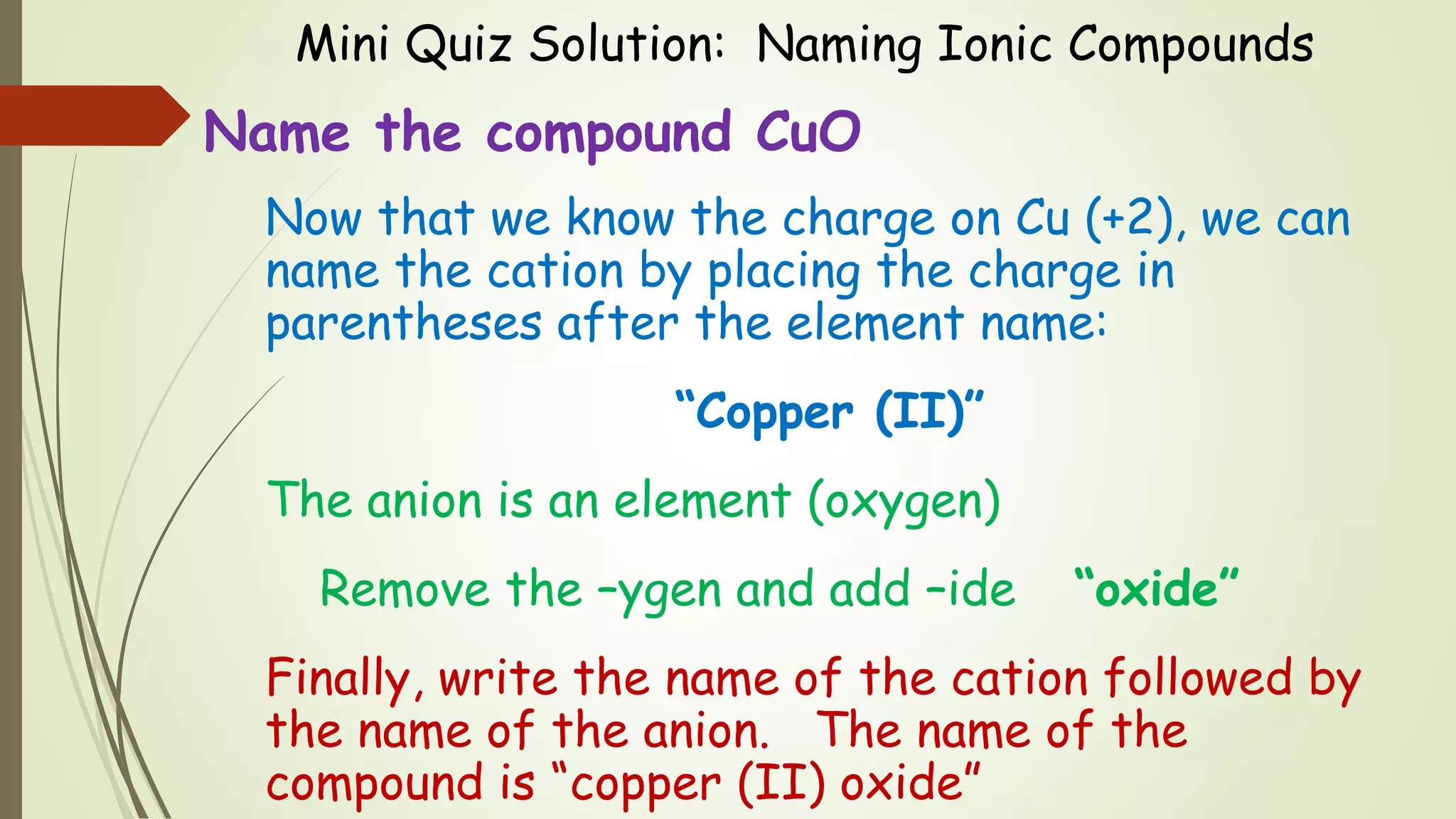 Naming ionic compounds examples | PPT