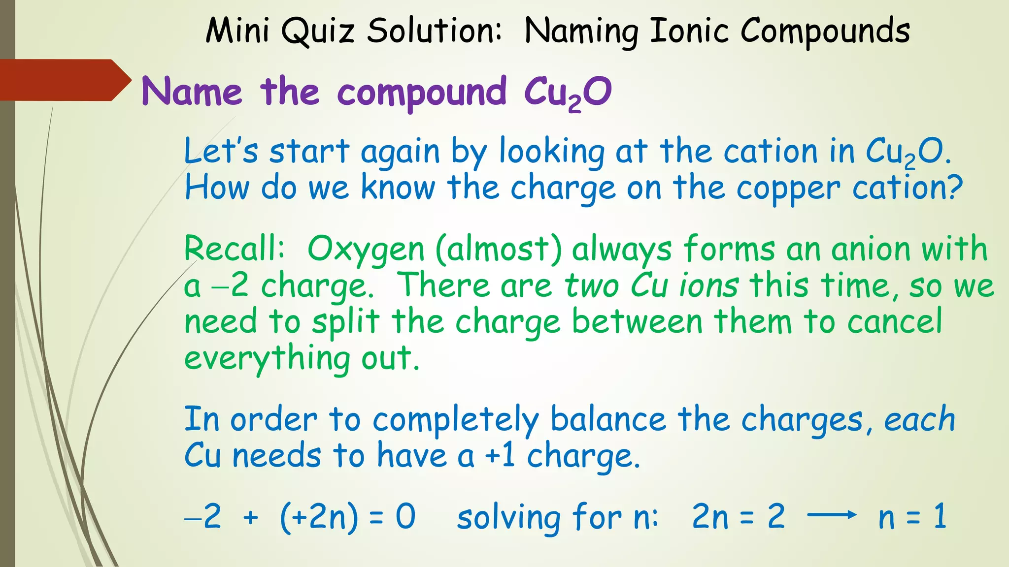 Naming ionic compounds examples | PPT