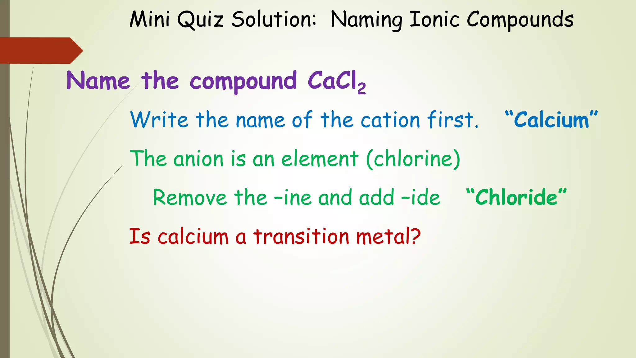 Naming ionic compounds examples | PPT