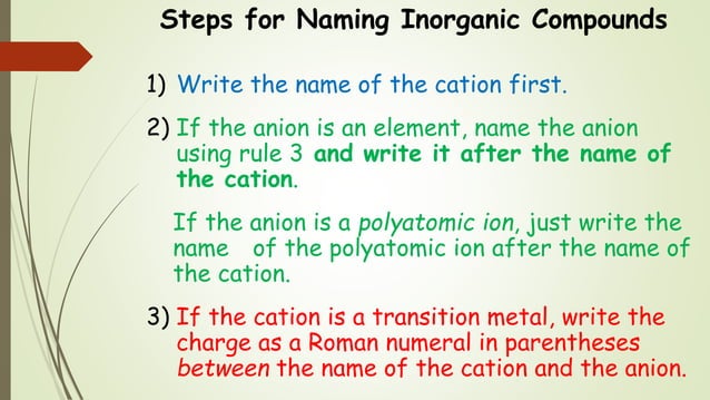 Naming ionic compounds examples | PPT