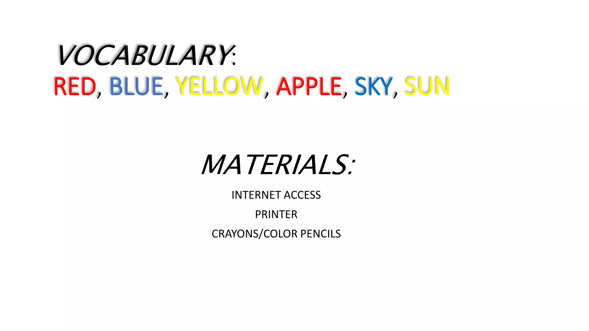 Naming primary colors | PPTX