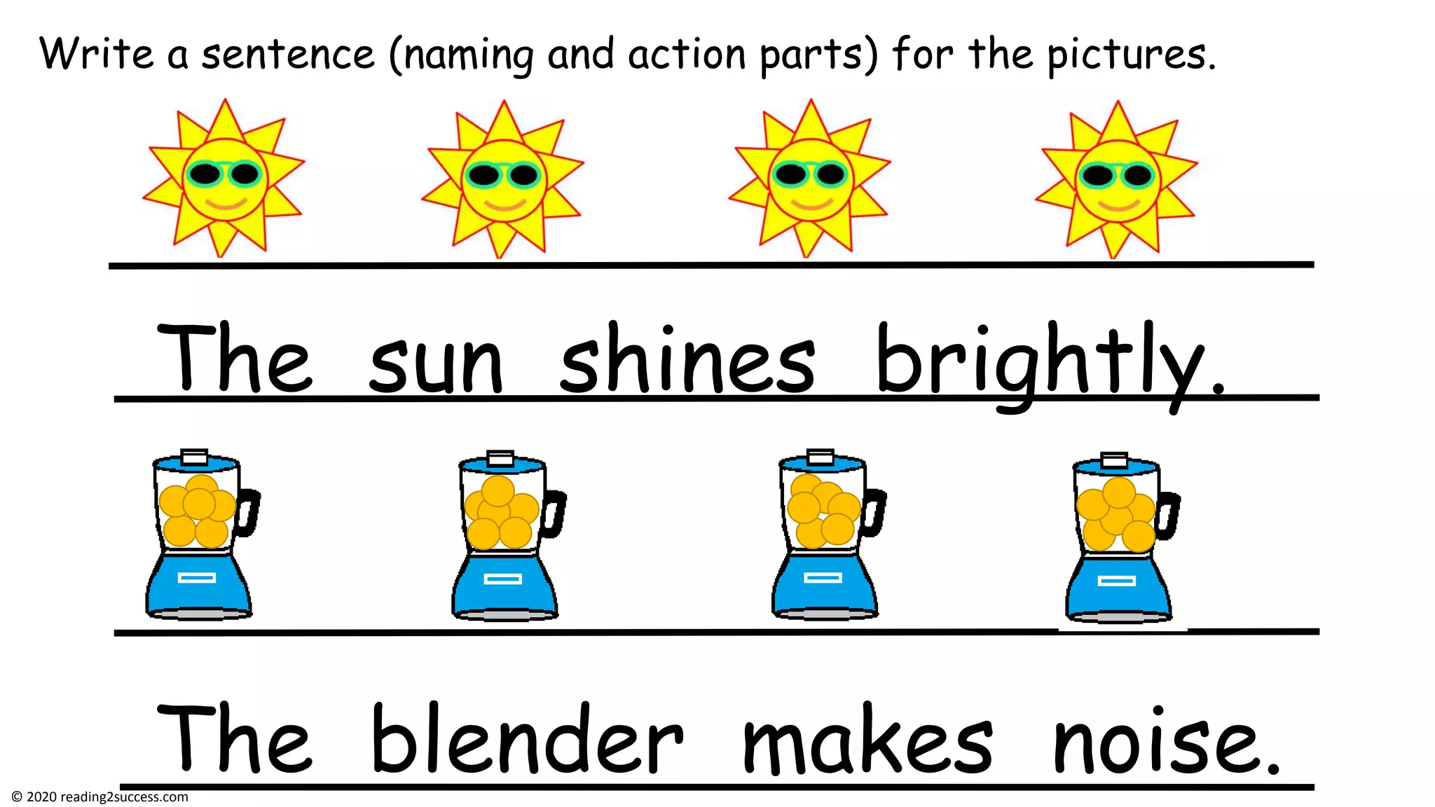 Teaching Simple Sentences - naming part and action part | PPTX