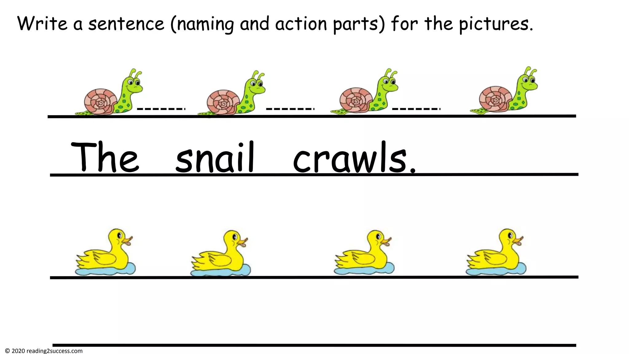 Teaching Simple Sentences - naming part and action part | PPTX