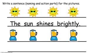 Teaching Simple Sentences - naming part and action part | PPTX