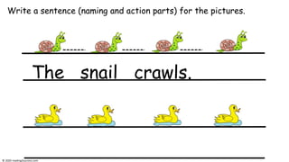 Teaching Simple Sentences - naming part and action part | PPTX