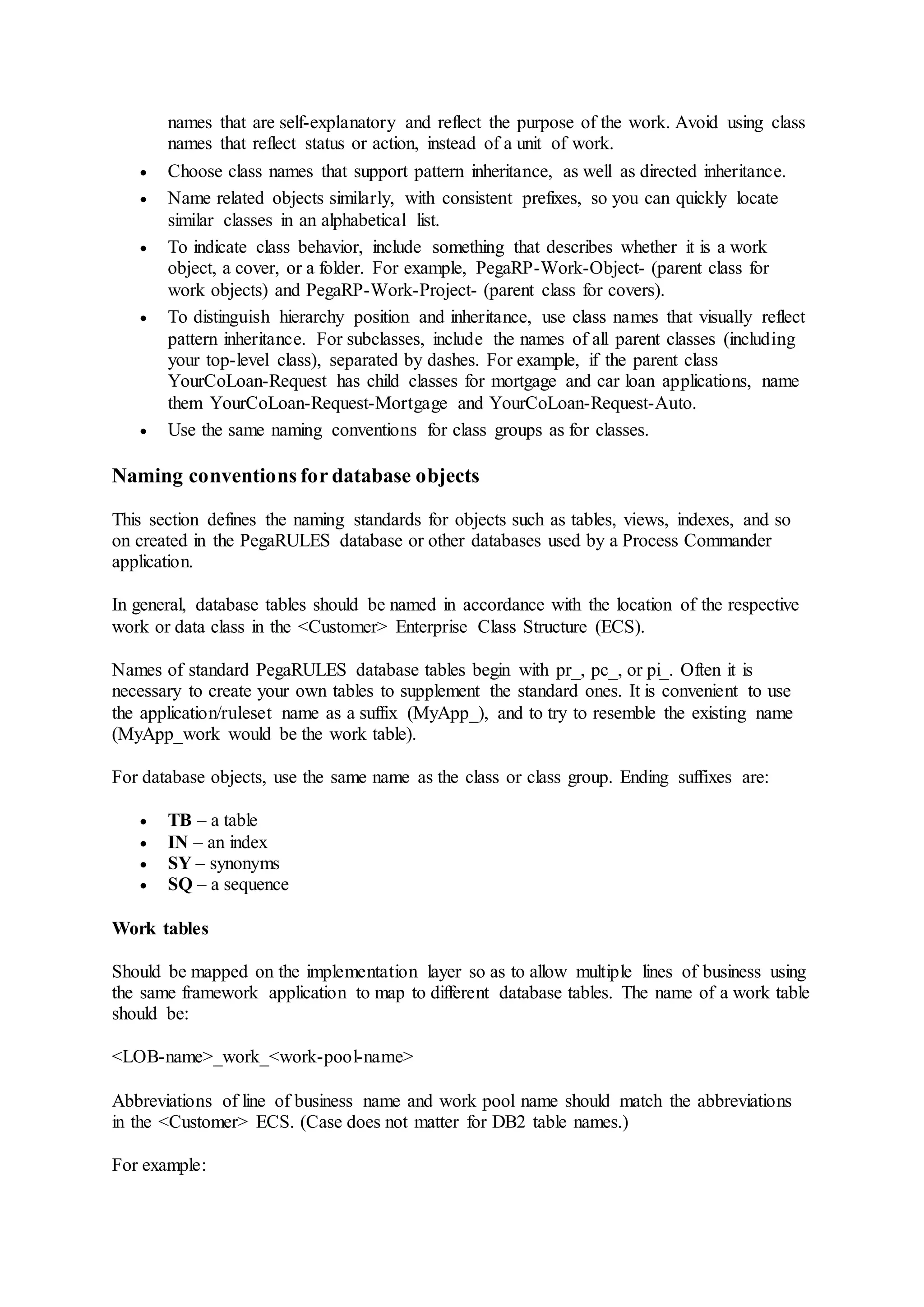 PEGA Naming standards for pega rules | PEGA PRPC Training | DOCX