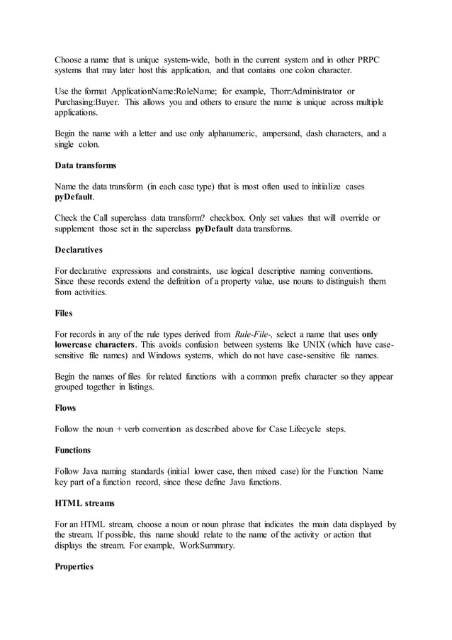 PEGA Naming standards for pega rules | PEGA PRPC Training | DOCX | Programming Languages | Computing