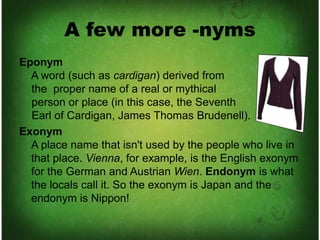 Naming the nyms | PPTX