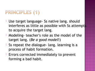 The Audio lingual method and drilling | PPT