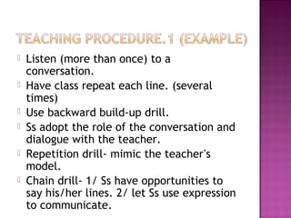 The Audio lingual method and drilling | PPT
