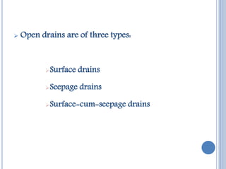 LAND DRAINAGE- CLASSIFICATIONS, STEADY AND UNSTEADY STATE EQUATIONS ...