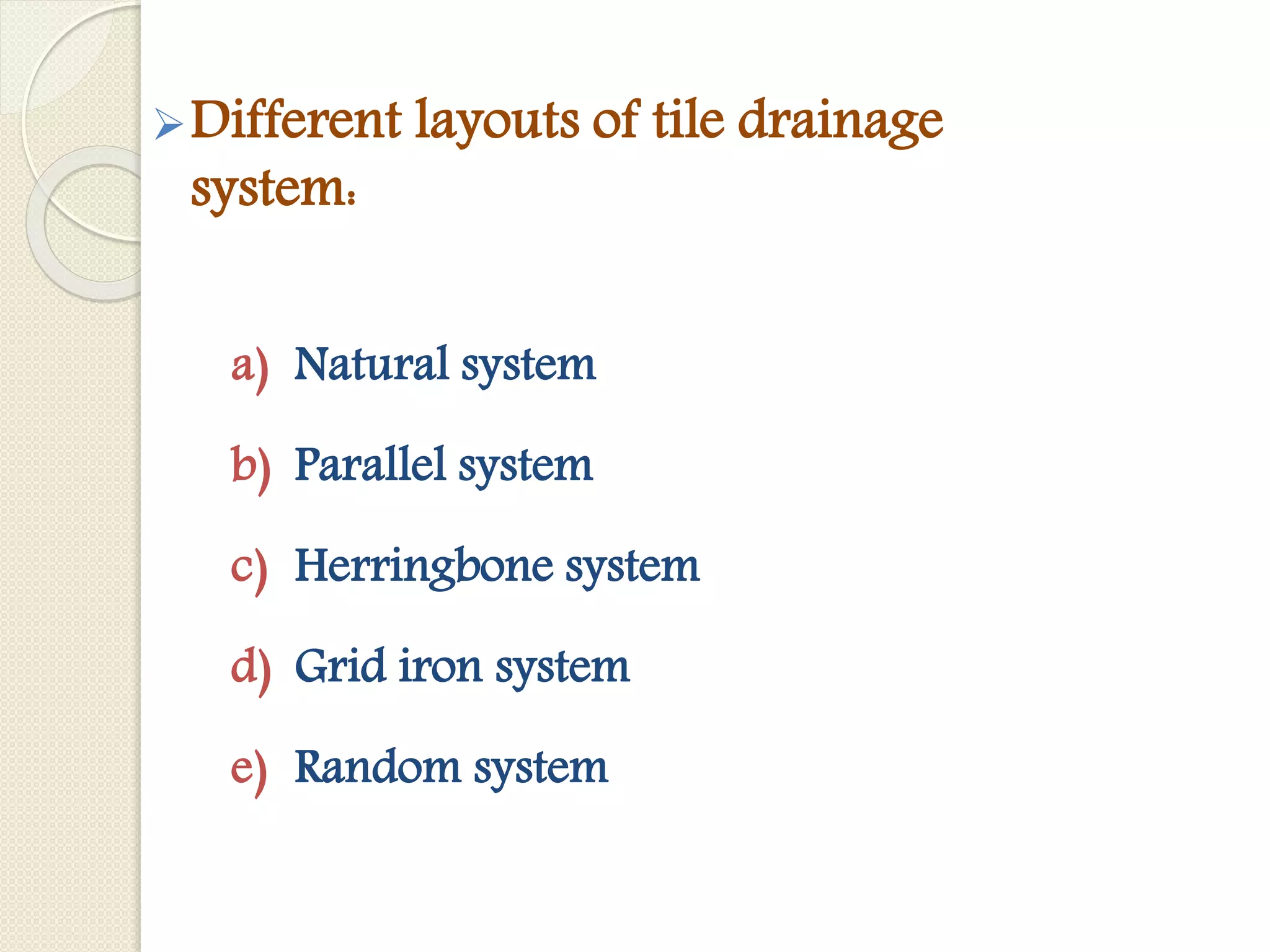 DESIGN OF SUBSURFACE DRAINAGE SYSTEM | PPTX