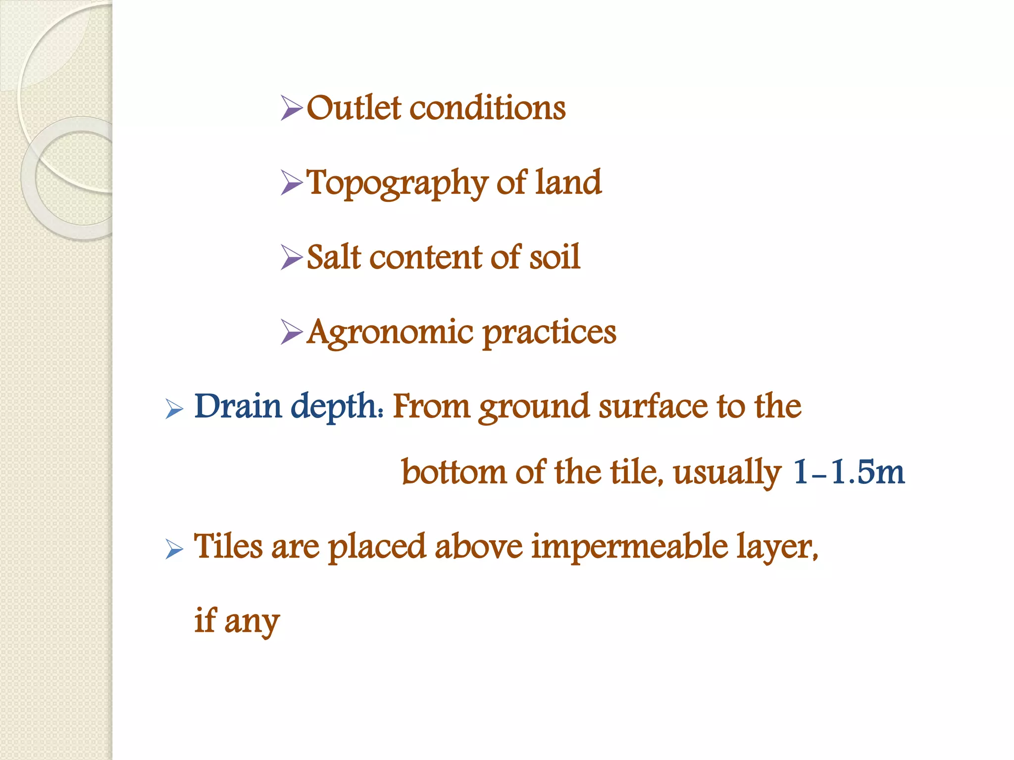 DESIGN OF SUBSURFACE DRAINAGE SYSTEM | PPTX