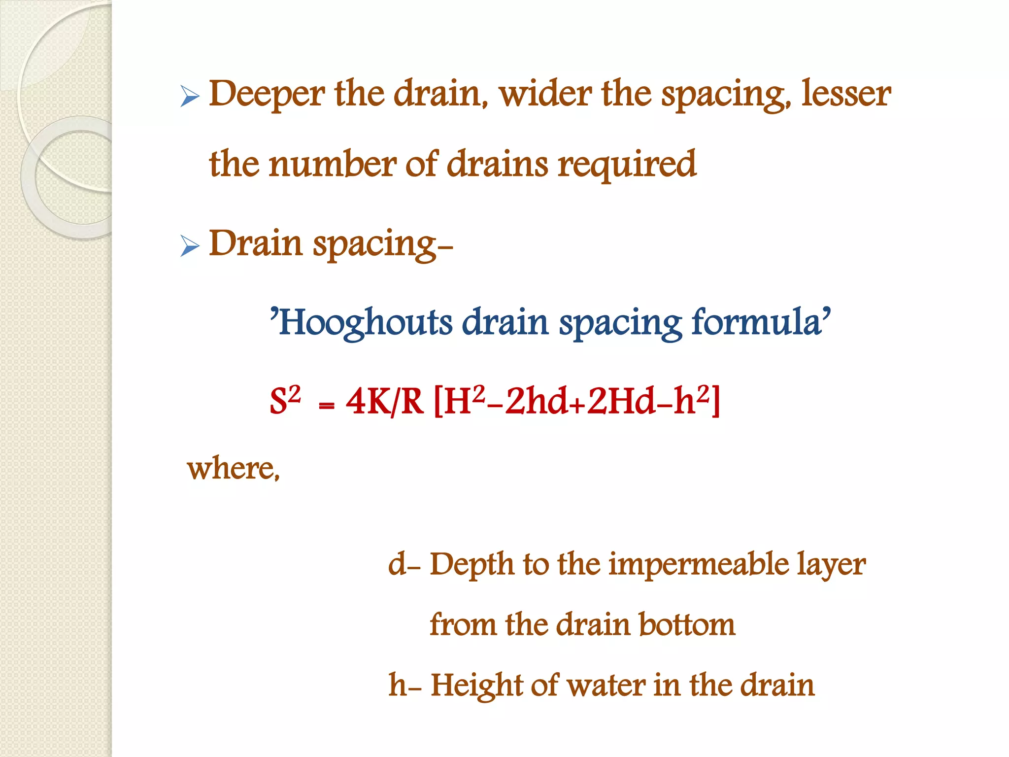 DESIGN OF SUBSURFACE DRAINAGE SYSTEM | PPTX